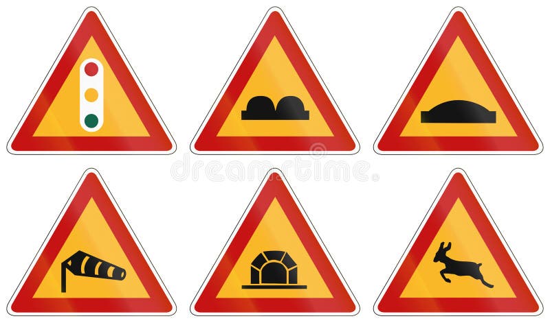 Collection of South Korean Regulatory Road Signs Stock Illustration ...