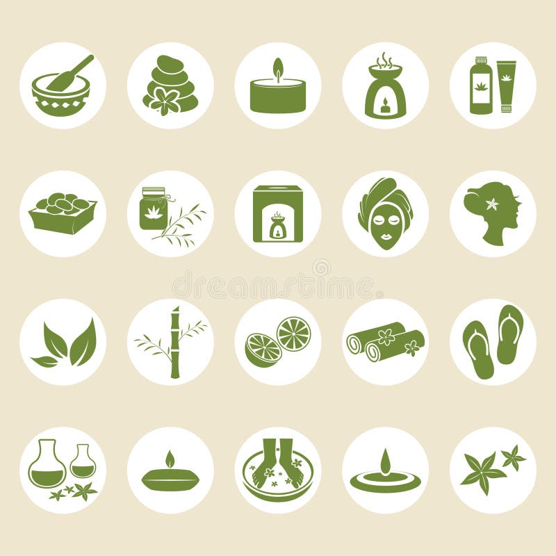 Collection of Spa Icons. Vector Illustration Decorative Design Stock ...
