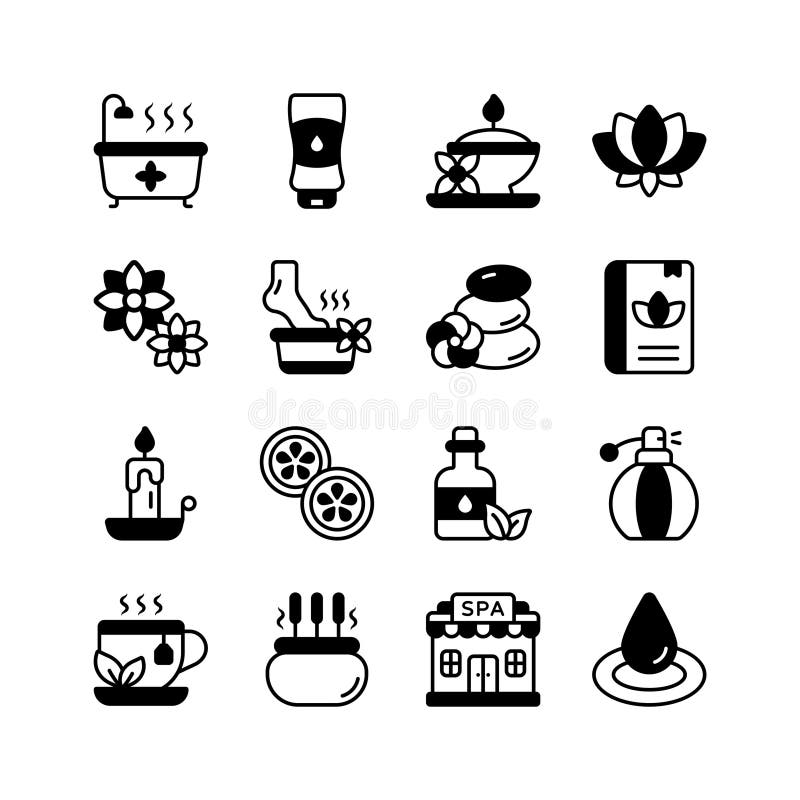 Collection of Spa and Wellness Icons Stock Vector - Illustration of ...
