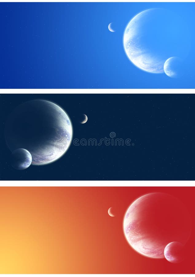 Collection of Space Banners Stock Illustration - Illustration of ...