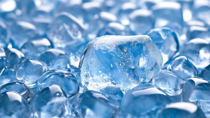 A Collection of Sparkling Blue Ice Cubes Stock Illustration ...