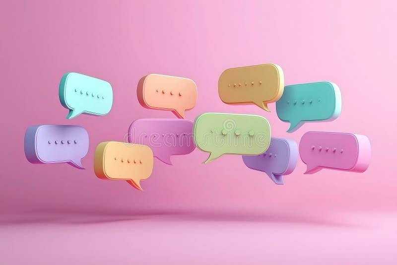 A Collection of Speech Bubbles Floating, Symbolizing Communication and ...