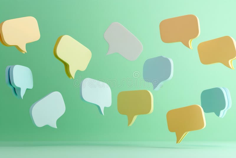 A Collection of Speech Bubbles Floating, Symbolizing Communication and ...