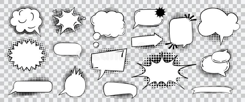 Collection of Speech Bubbles with Halftone Shadow Pop Art Stock Vector ...