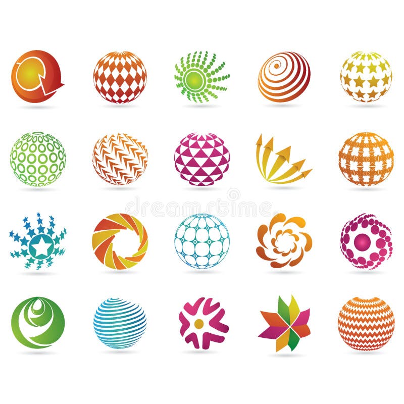 Collection of Sphere Pattern Designs. Vector Illustration Decorative ...