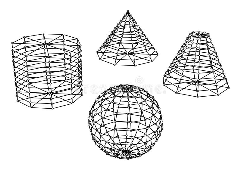 Collection of Spheres and Pyramids. Vector Illustration Stock Vector ...