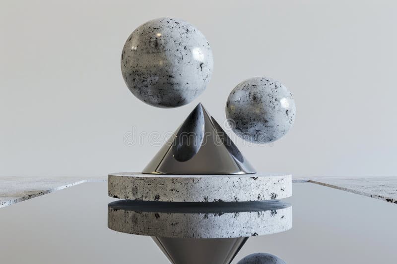 A Collection of Spheres Resting on a Flat Surface Stock Image - Image ...