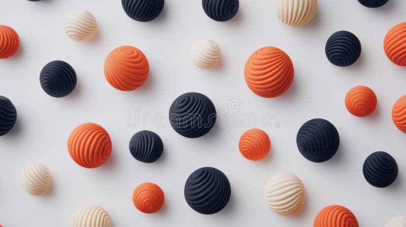 A Collection of Spheres in Various Colors and Patterns Arranged in a ...