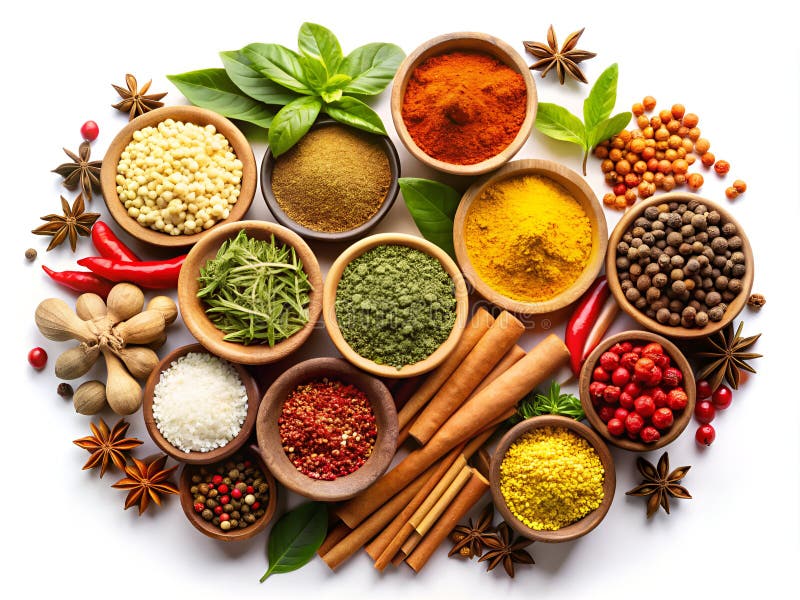 Collection of spices stock illustration. Illustration of white - 323050831