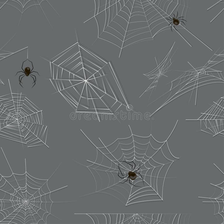 Collection of Spiders and Webs Pattern Stock Vector - Illustration of ...