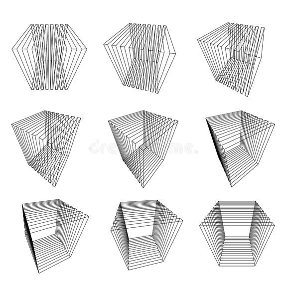 Collection of split cubes stock vector. Illustration of graphic - 11946546