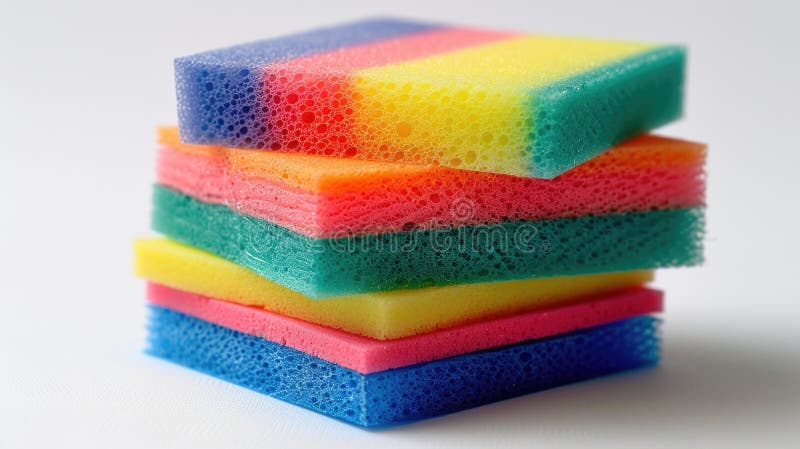 A Collection of Sponges Stacked on Top of Each Other, Showcasing Their ...