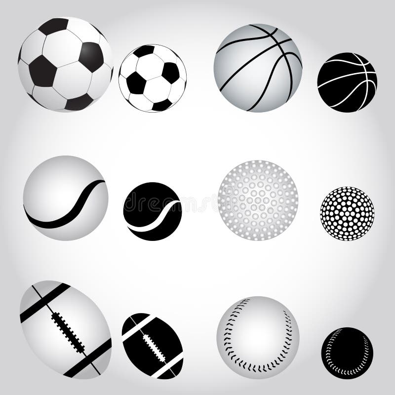 Sport Balls Silhouettes stock vector. Illustration of balls - 20440322