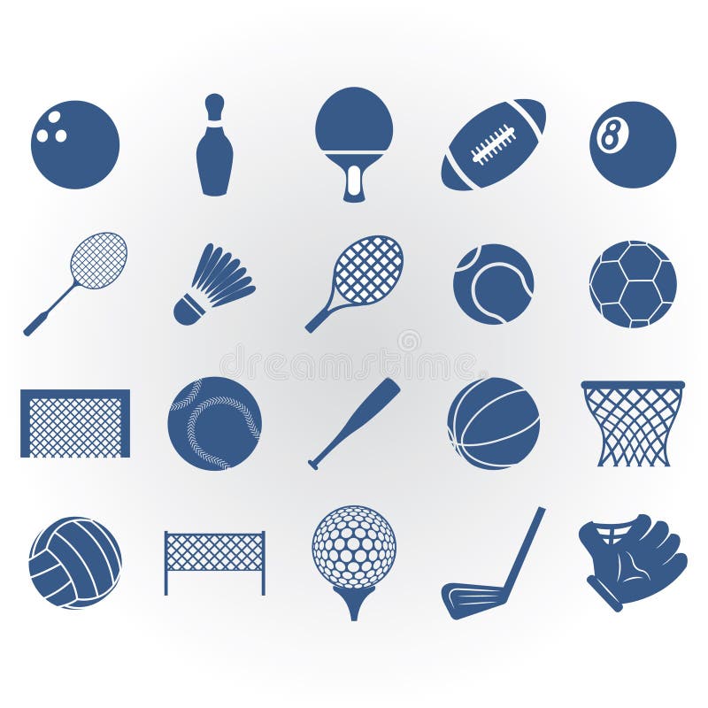 Collection of Sports Equipment. Vector Illustration Decorative Design ...