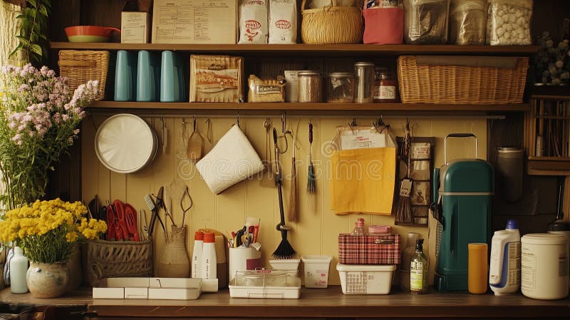 A Collection of Spring Cleaning Supplies and Tools in an Organized ...