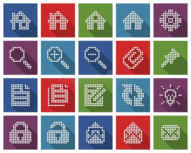 Magnifying glass icons set stock vector. Illustration of instrument ...