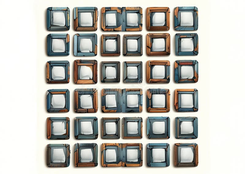 A Collection of Square Frames Stock Illustration - Illustration of ...