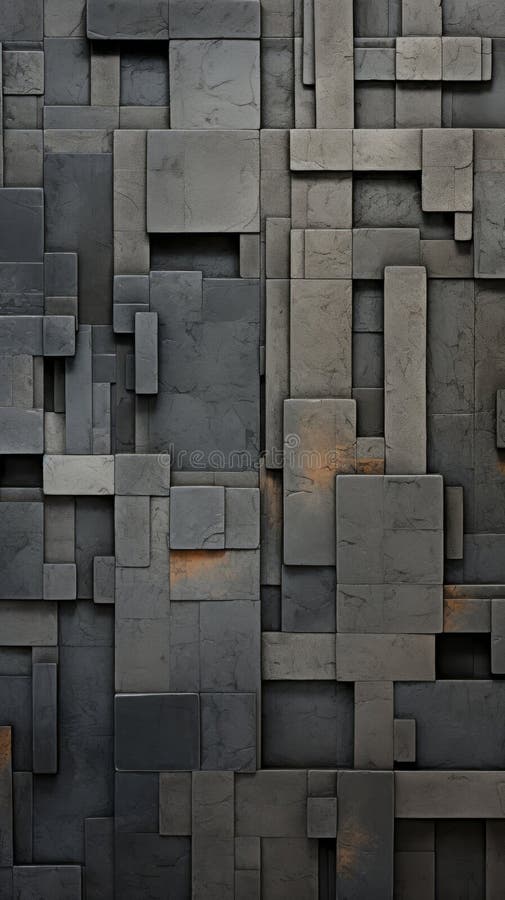 A Collection of Square Patterns on a Wall Stock Photo - Image of ...