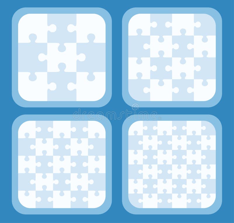 Collection of Square Puzzles 3, 4, 5 and 6 Pieces Each Side with ...
