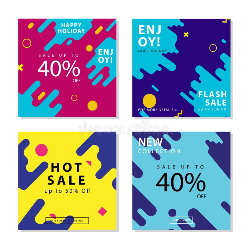 Collection of Square Social Media Post Template with Rounded Modern ...