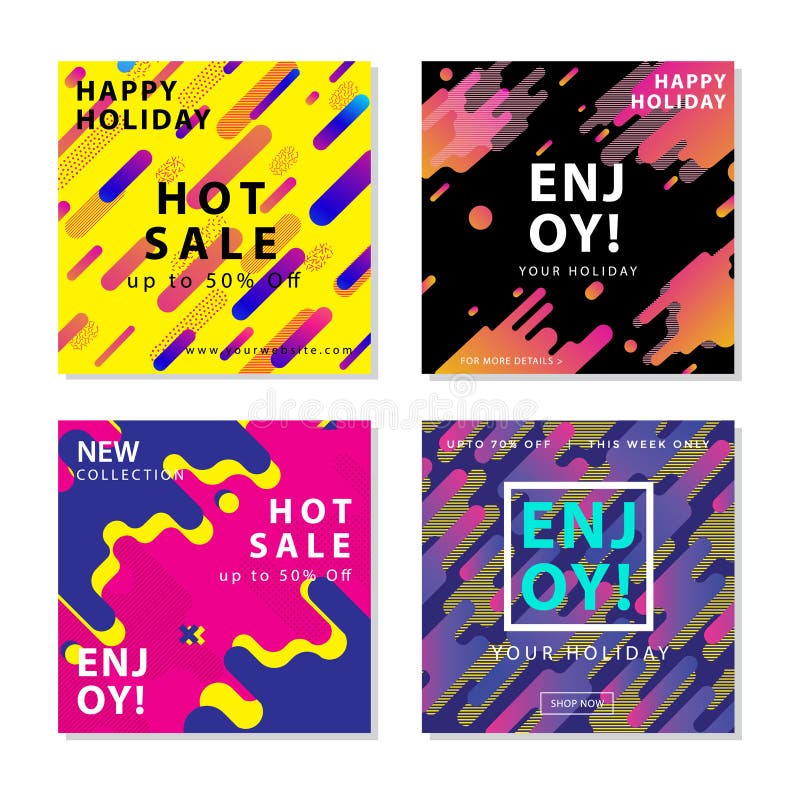 Collection of Square Social Media Post Template with Rounded Modern ...