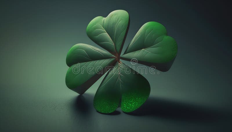 Four-Leaf Clover St. Patrick Fortune Lucky Stock Illustration ...