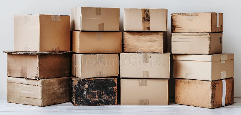 Organized Stacked Boxes in Various Shades and Textures for Efficient ...