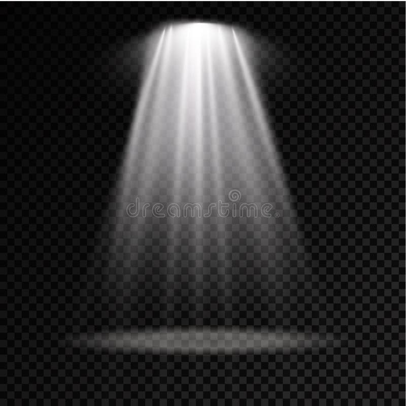 Spotlight Projector, Light Effect with White Rays. Stock Vector ...