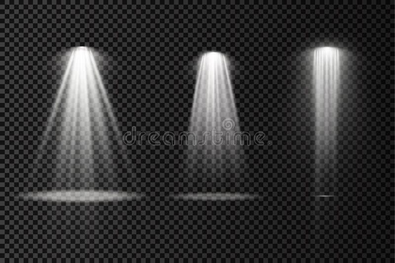 Set of White Spotlight, Projector Light Effect. Stock Vector ...