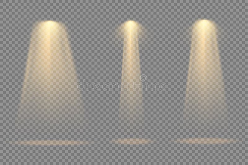 Set of Yellow Spotlight, Projector Light Effect. Stock Vector ...