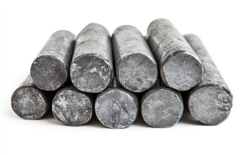 A Collection of Stainless Steel Rods Set on a White Surface Stock Image ...