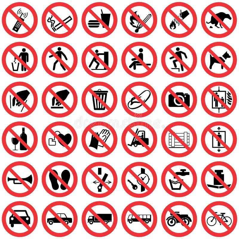 Collection Standard De Signe D'interdiction Illustration de Vecteur ...