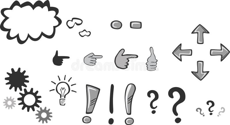 Collection of Standard Elements for Presentation in Comic Style Stock ...