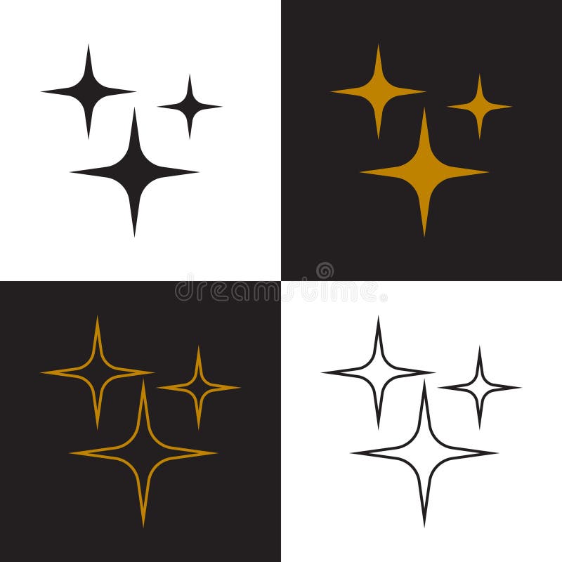 Collection of Star Icon Vector Illustrations in Modern Simple Flat ...