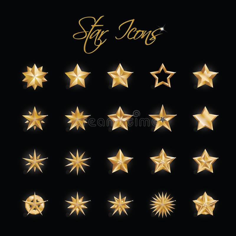 Collection of Star Icons. Vector Illustration Decorative Design Stock ...