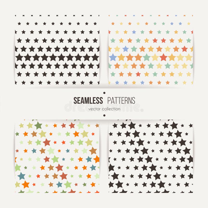 Collection of Star Patterns. Stock Vector - Illustration of retro ...
