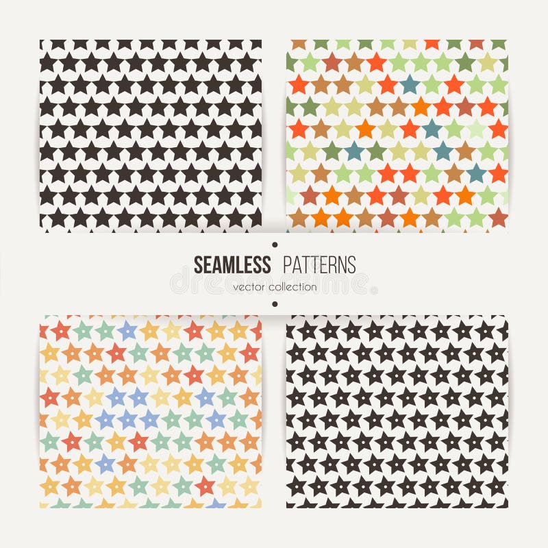 Collection of Star Patterns. Stock Vector - Illustration of recurring ...