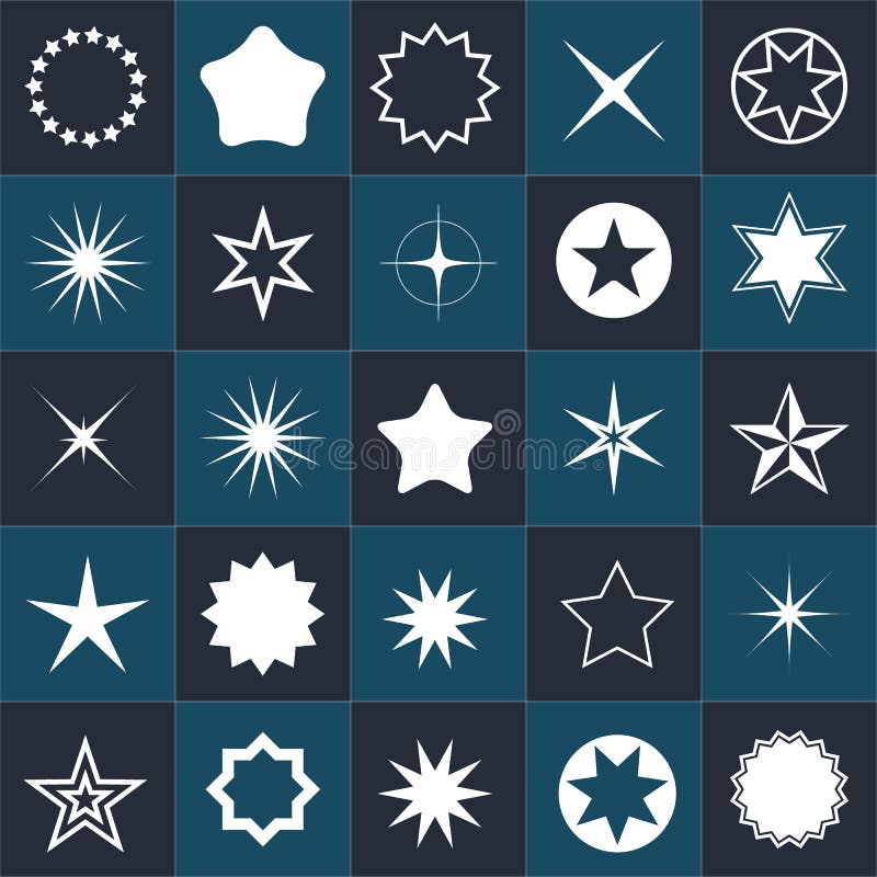 Star Pictogram. Set Star Icons. Concept Rating, Success, Awards ...