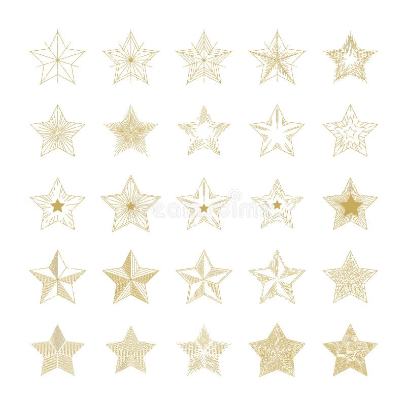 Collection of Stars. Vector Illustration Decorative Design Stock Vector ...