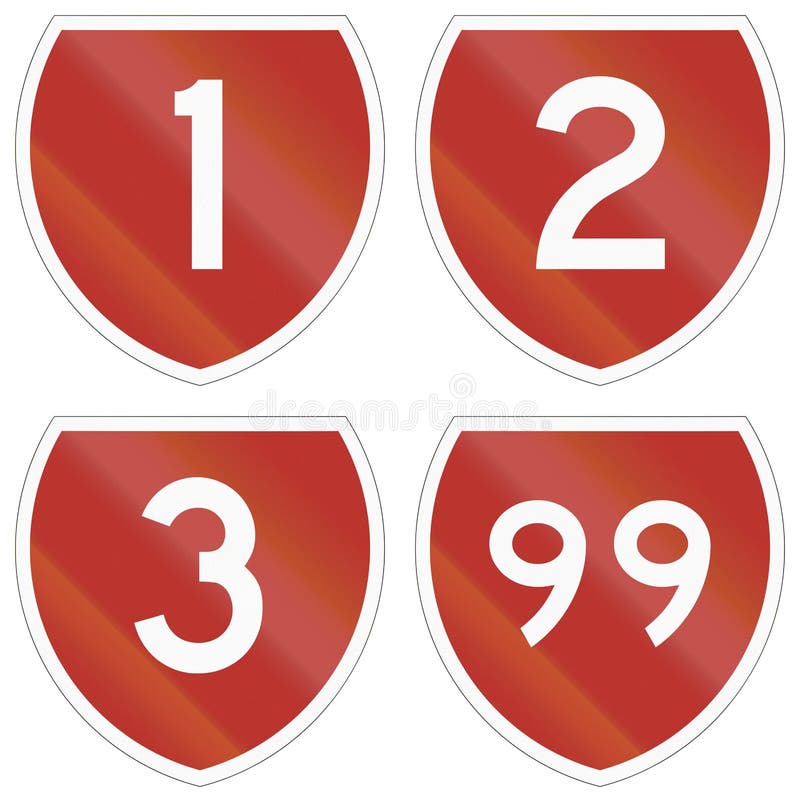 Collection of State Highway Shields in New Zealand Stock Illustration ...