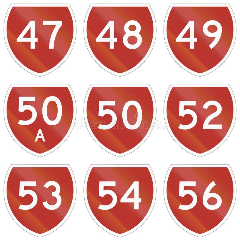 Collection of State Highway Shields in New Zealand Stock Illustration ...