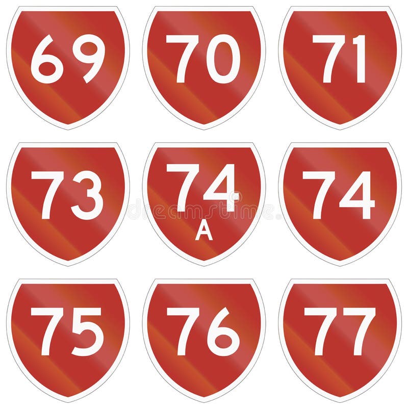 Collection of State Highway Shields in New Zealand Stock Illustration ...
