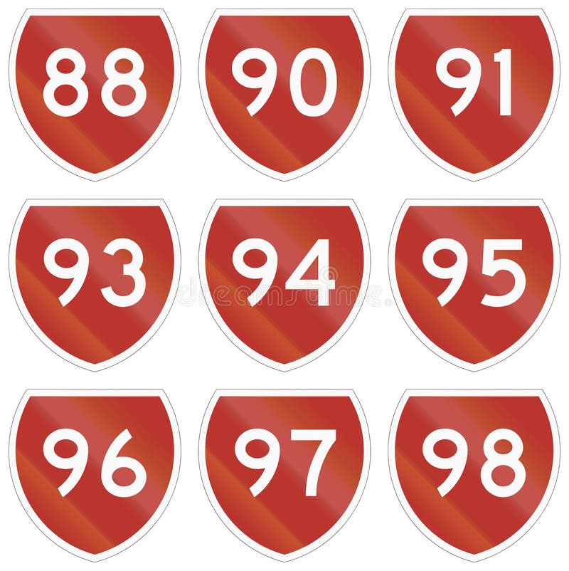 Collection of State Highway Shields in New Zealand Stock Illustration ...