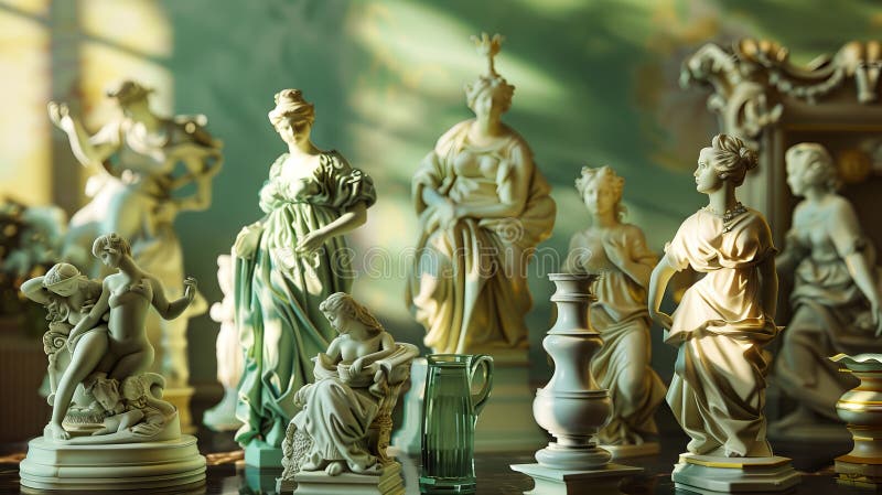 A Collection of Statues and Figurines in a Room Stock Image - Image of ...