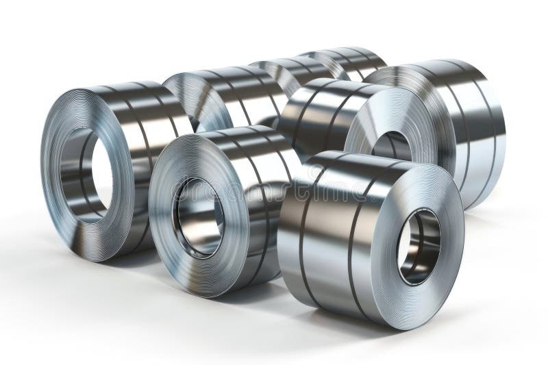 A Collection of Steel Rolls on a Plain White Background. Ideal for ...