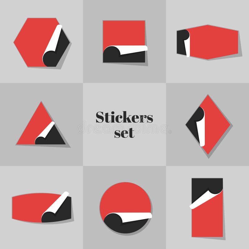 Collection Stickers cards stock vector. Illustration of corner - 68852049