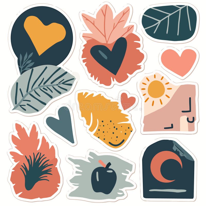 A Collection of Stickers with Different Shapes and Colors Stock Vector ...