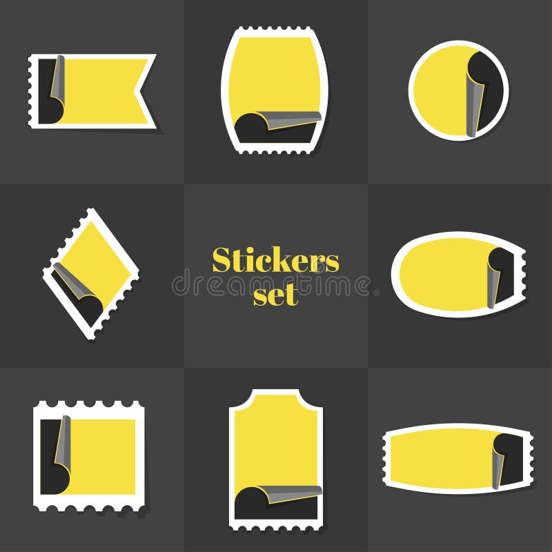 Collection Stickers Postage Stamp Stock Vector - Illustration of ...