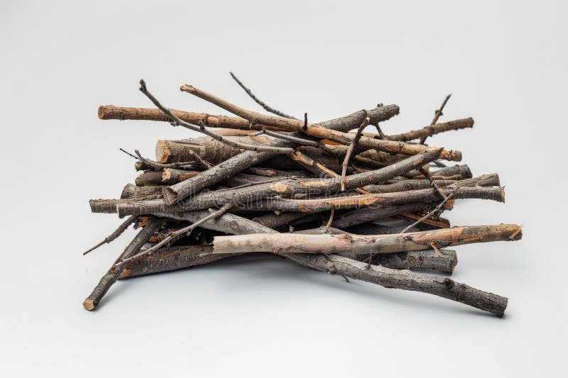 A Collection of Sticks Arranged Neatly on a White Surface Stock Photo ...