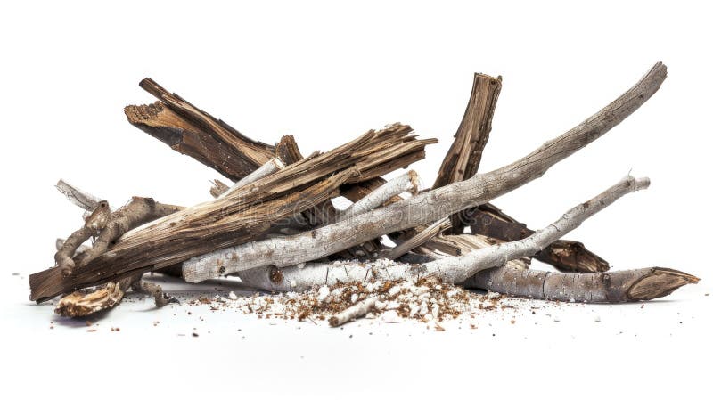 A Collection of Sticks and Twigs Arranged on a White Surface Stock ...